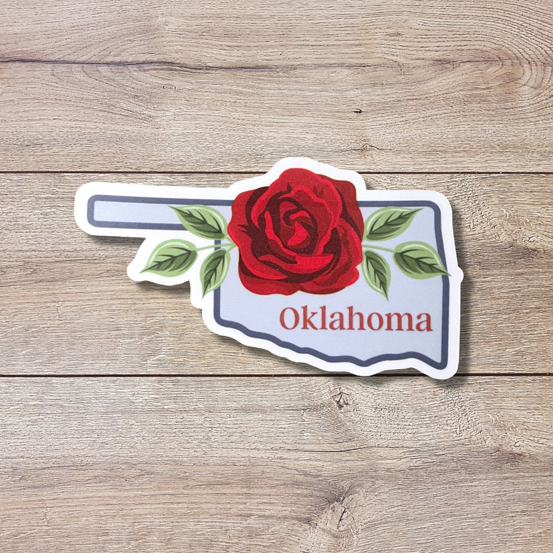 Oklahoma State Flower Vinyl Sticker | Oklahoma Rose | Glossy or Matte ...