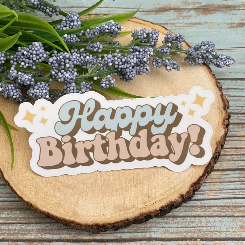Happy Birthday Vinyl Sticker Birthday Balloon Card Sticker - Etsy