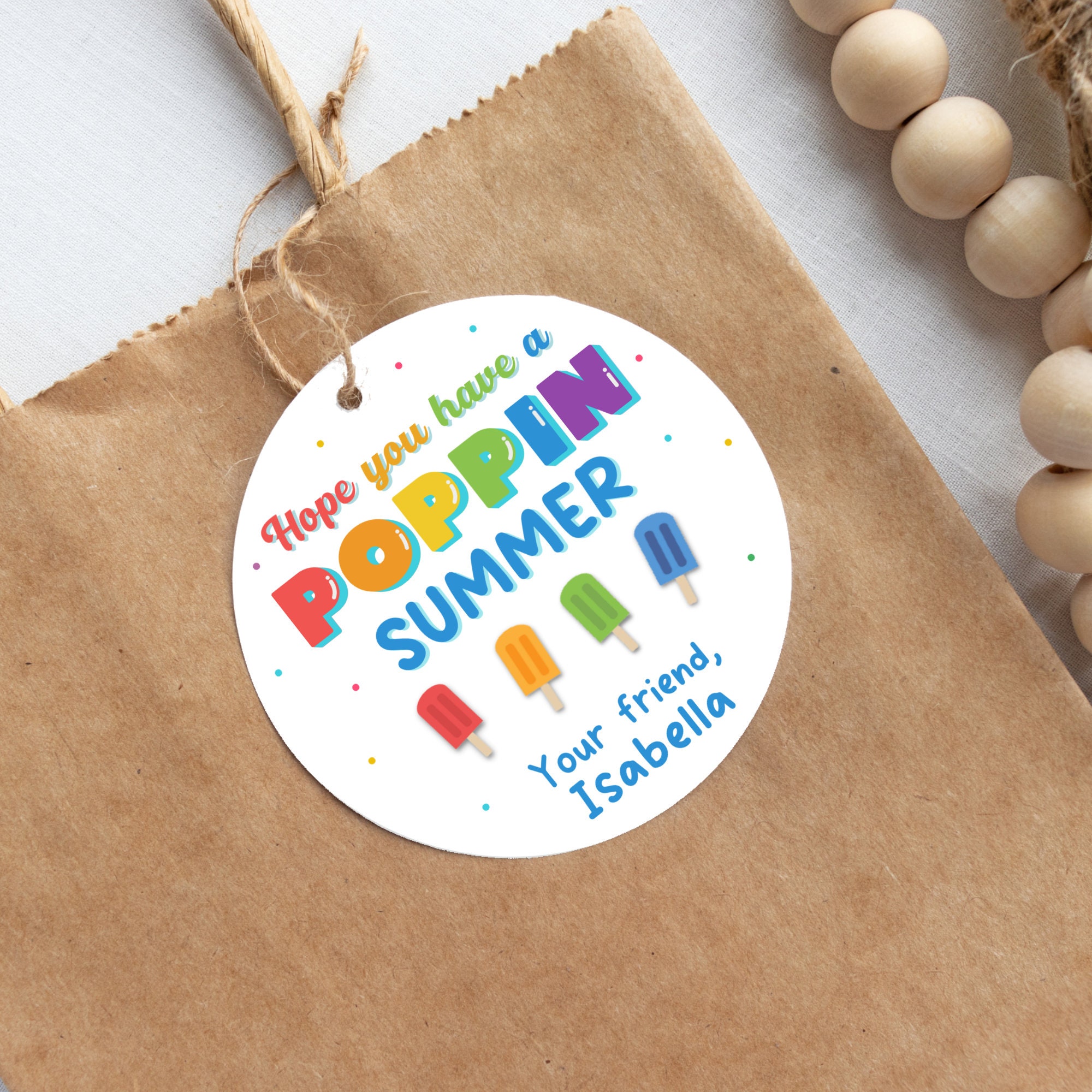 Have A Poppin Summer Happy Last Day of School Tags, School Party Favor ...