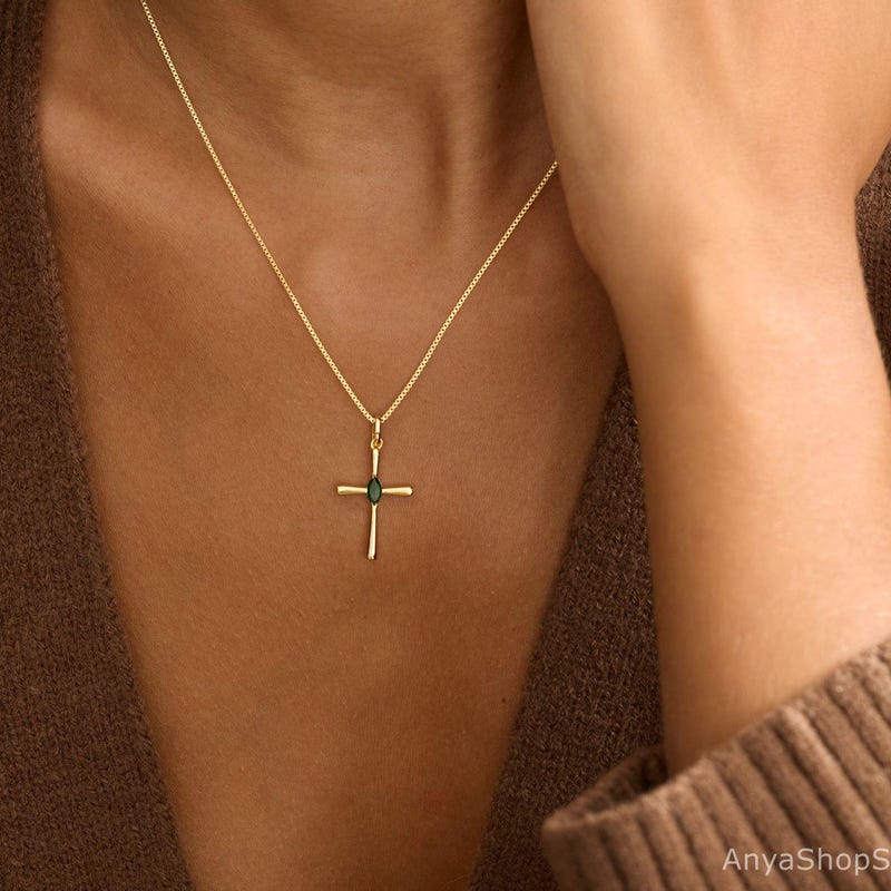 Custom Small Brass Cross Necklace - Etsy