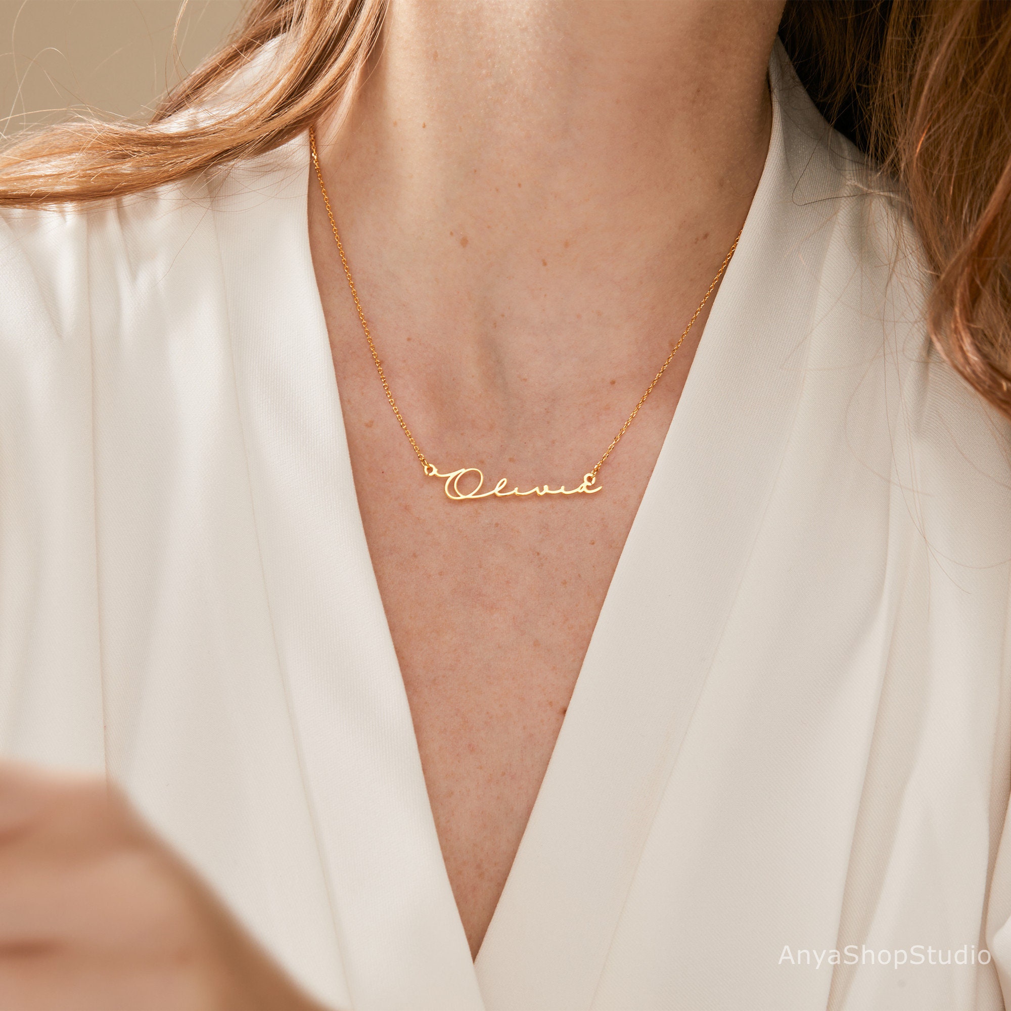 Personalized Minimalist Name Necklace Custom Sterling Silver - Etsy UK