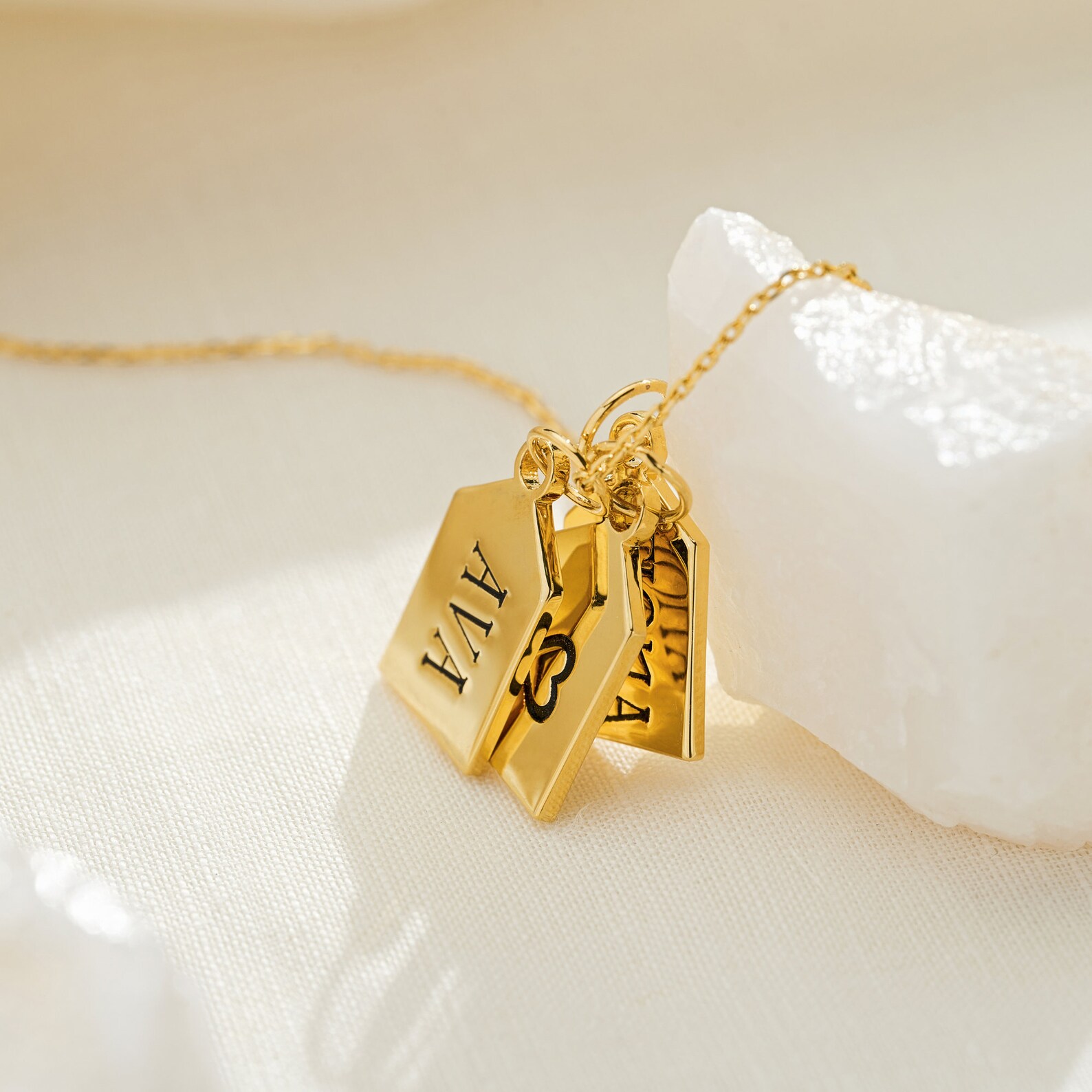 Personalized Mini Bar Tag Necklace, Custom Engraved Name Necklace, 18K ...