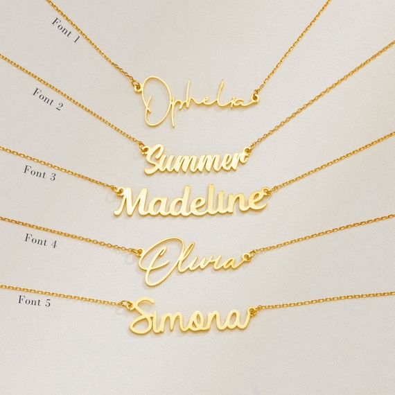 Summer name necklace store