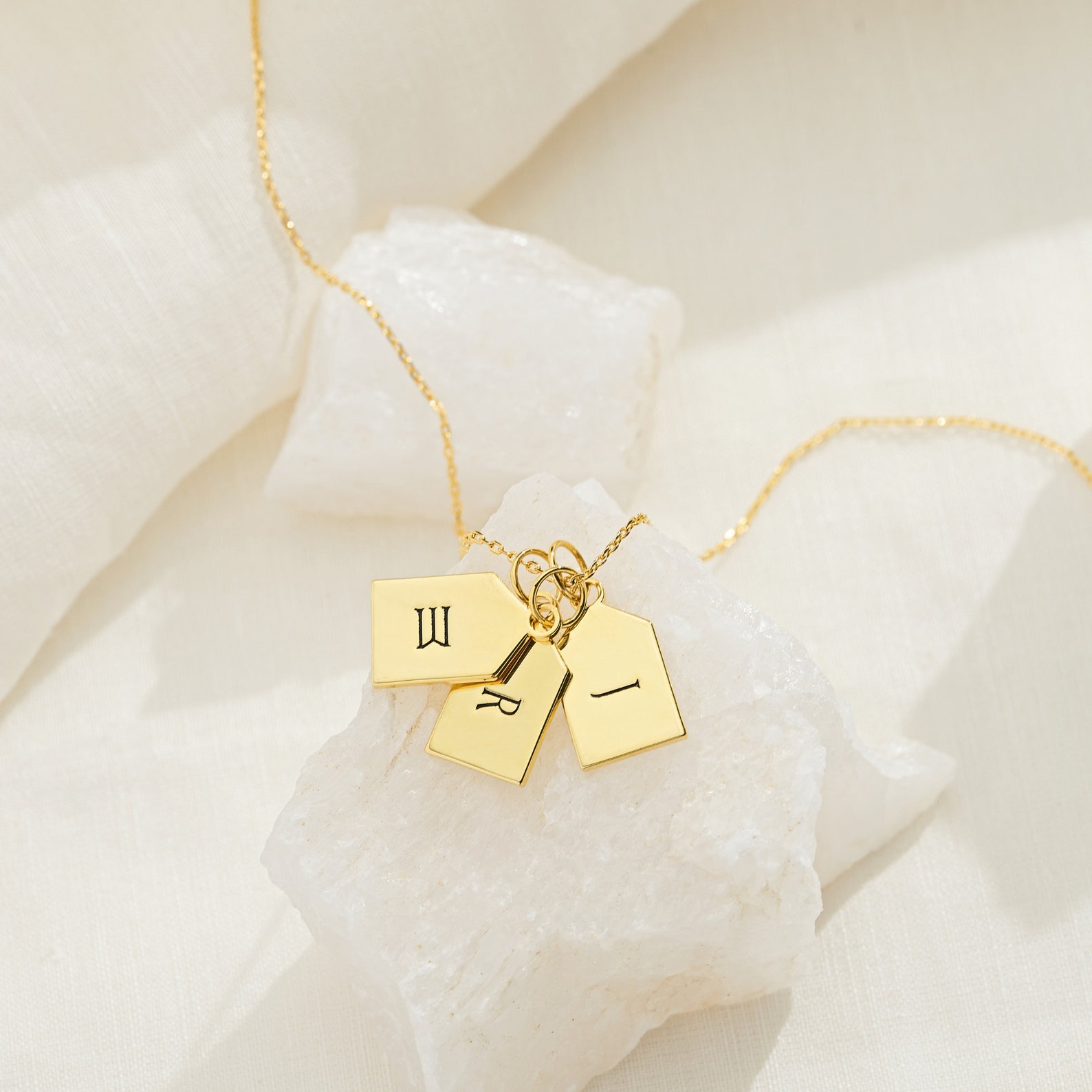 Personalized Mini Bar Tag Necklace, Custom Engraved Name Necklace, 18K ...
