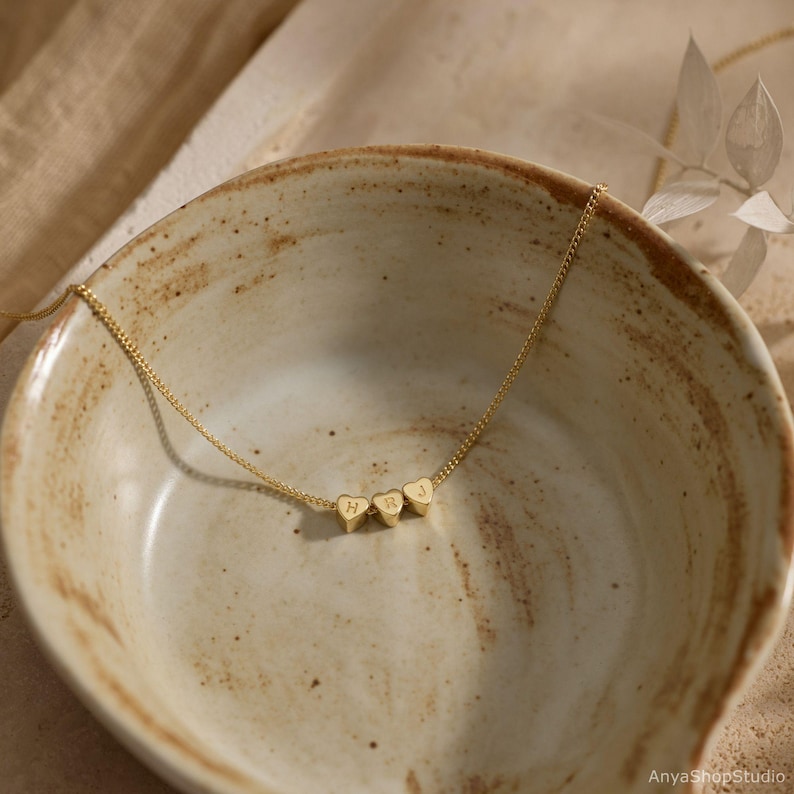 Collier à breloques cœur 3D, collier pendentif cœur minimaliste ...