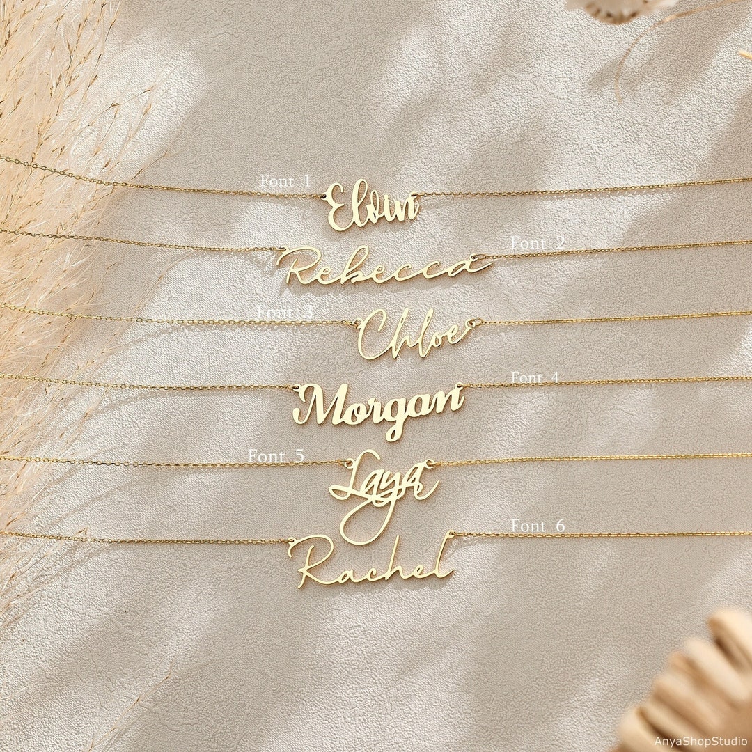 Dainty Name Necklace, Personalized Name Jewelry, Custom Gold Name ...