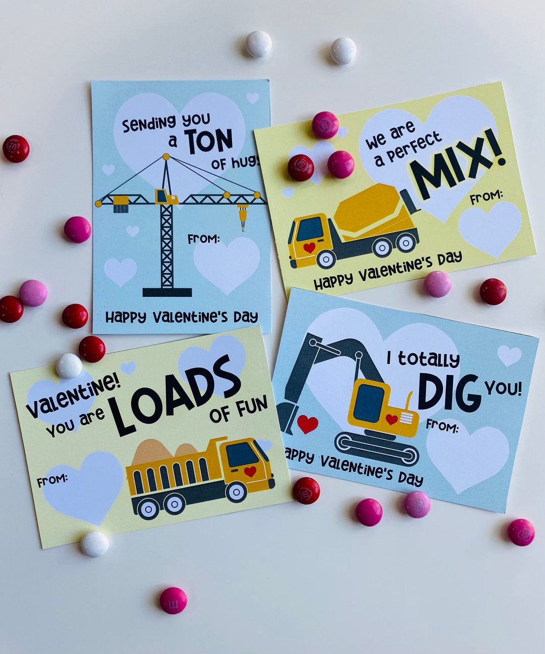 Kids Construction Valentine PRINTABLE - Etsy