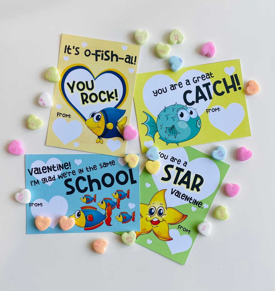 Fish Valentine Printable - Etsy