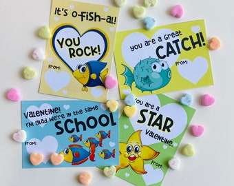 Printable Valentine's Cards Swedish Fish Bowls - Etsy