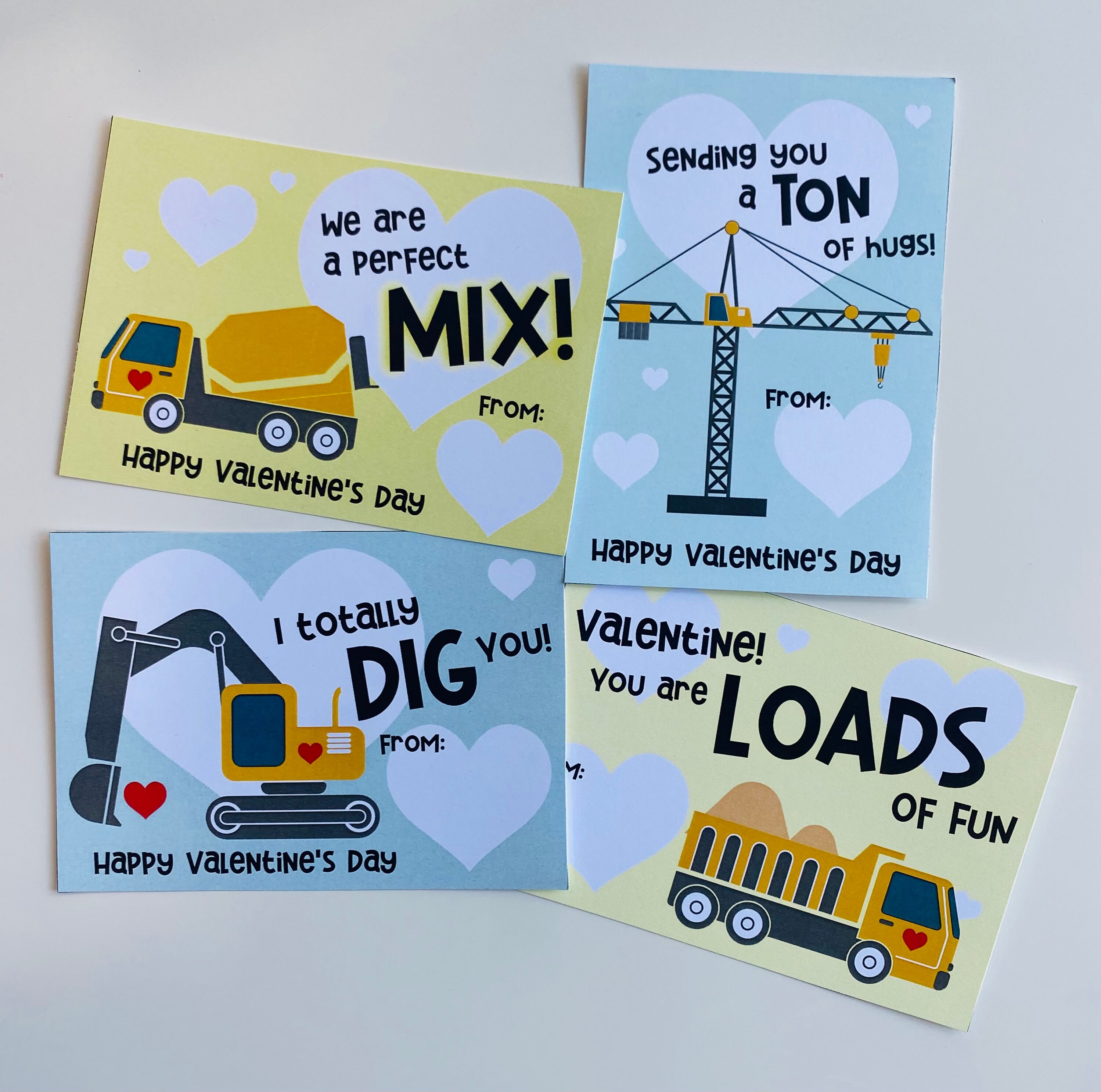 Kids Construction Valentine PRINTABLE - Etsy