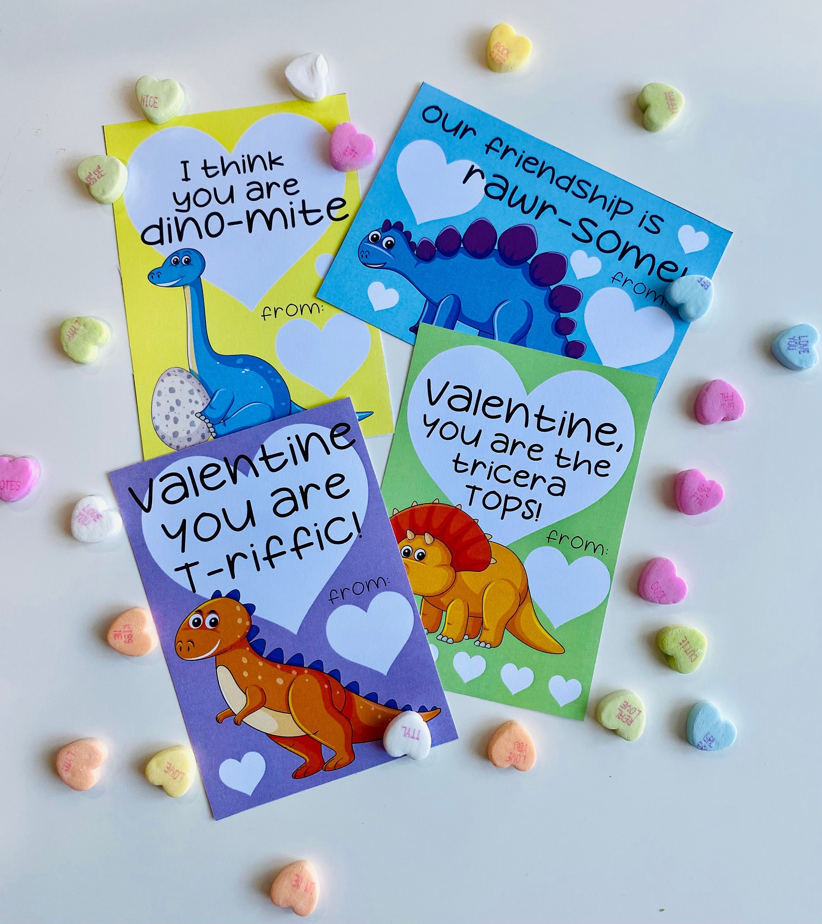 Dinosaur Valentine Printable - Etsy
