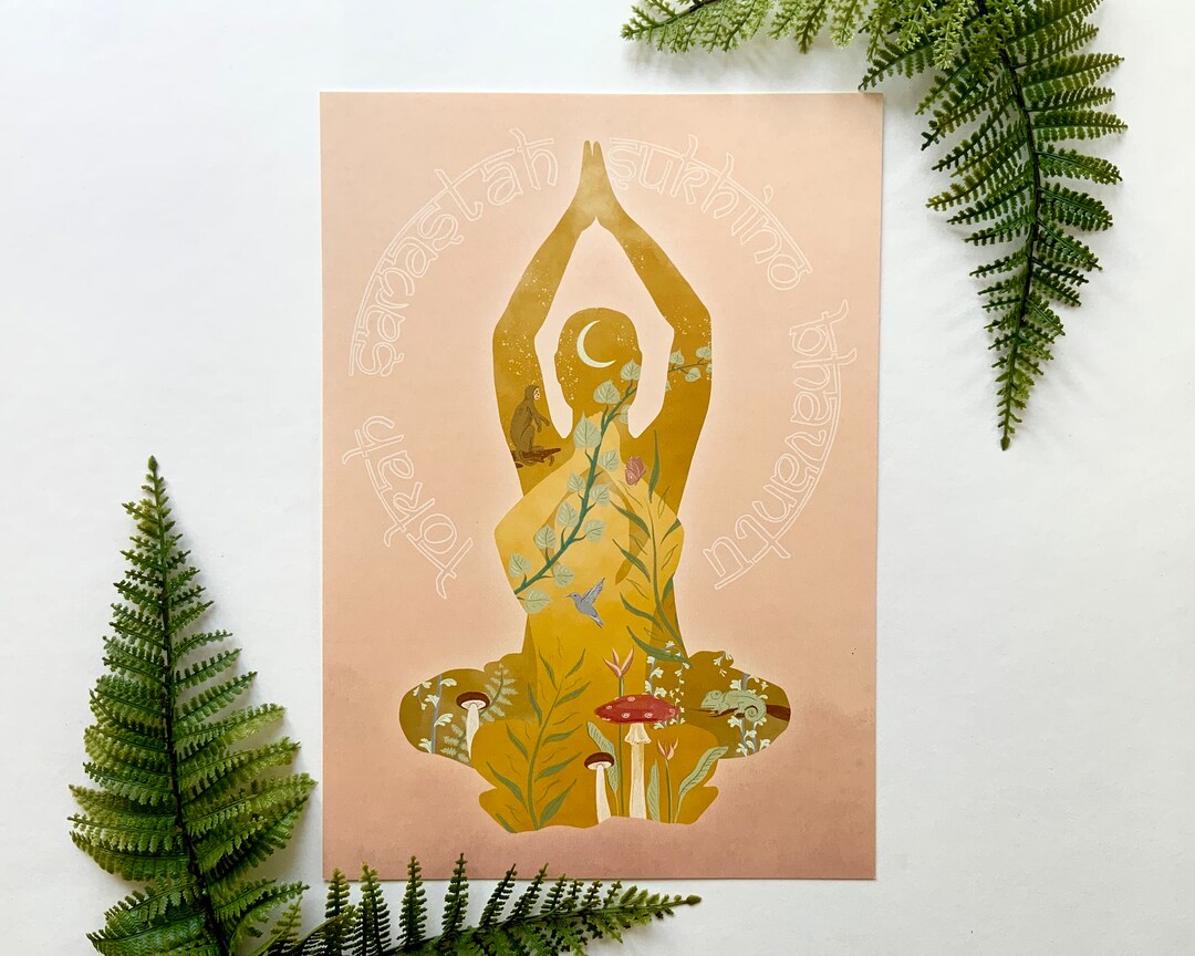 Mantra Poster lokah Samastah Sukhino Bhavantu DIN A4 Natural Paper Yoga ...