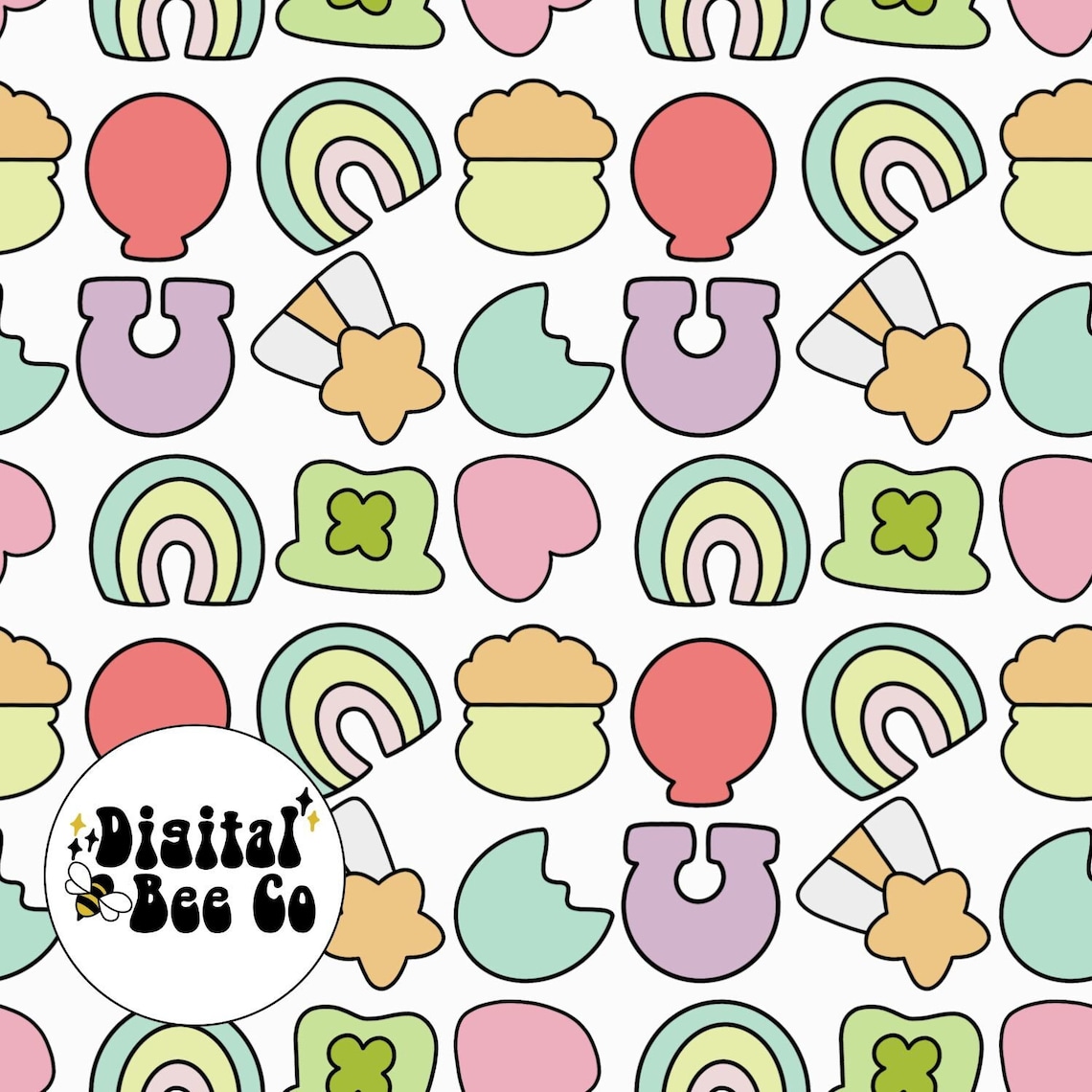 Lucky Charms Seamless File, St Patrick Day Seamless File, Digital Paper ...