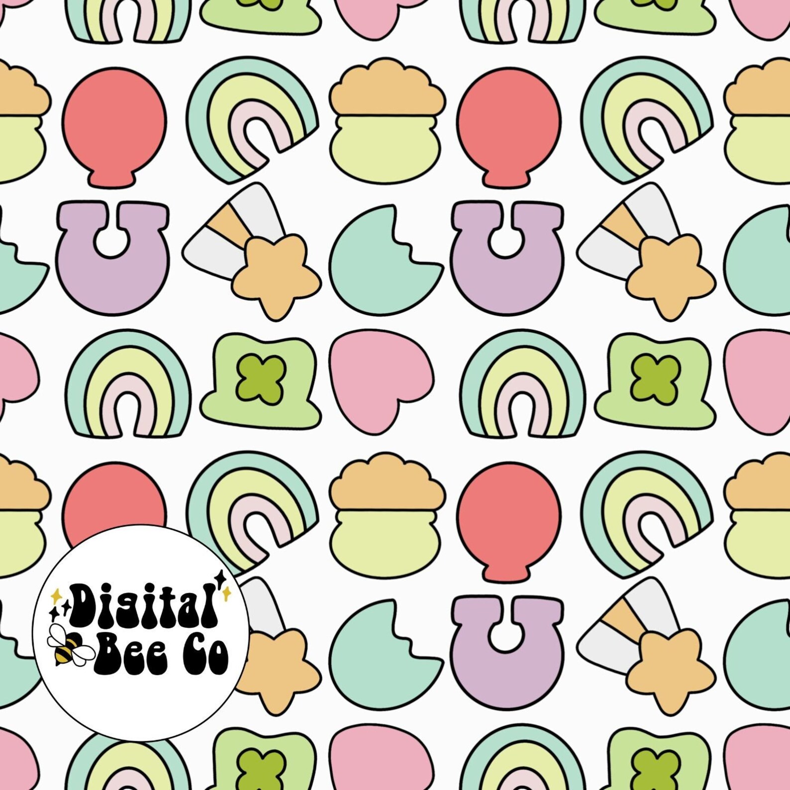 Lucky Charms Seamless File, St Patrick Day Seamless File, Digital Paper ...