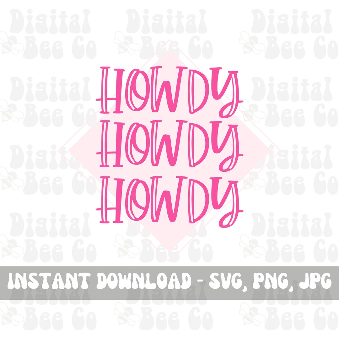 Pink Howdy Sublimation Design PNG SVG Western Digital Download Retro ...