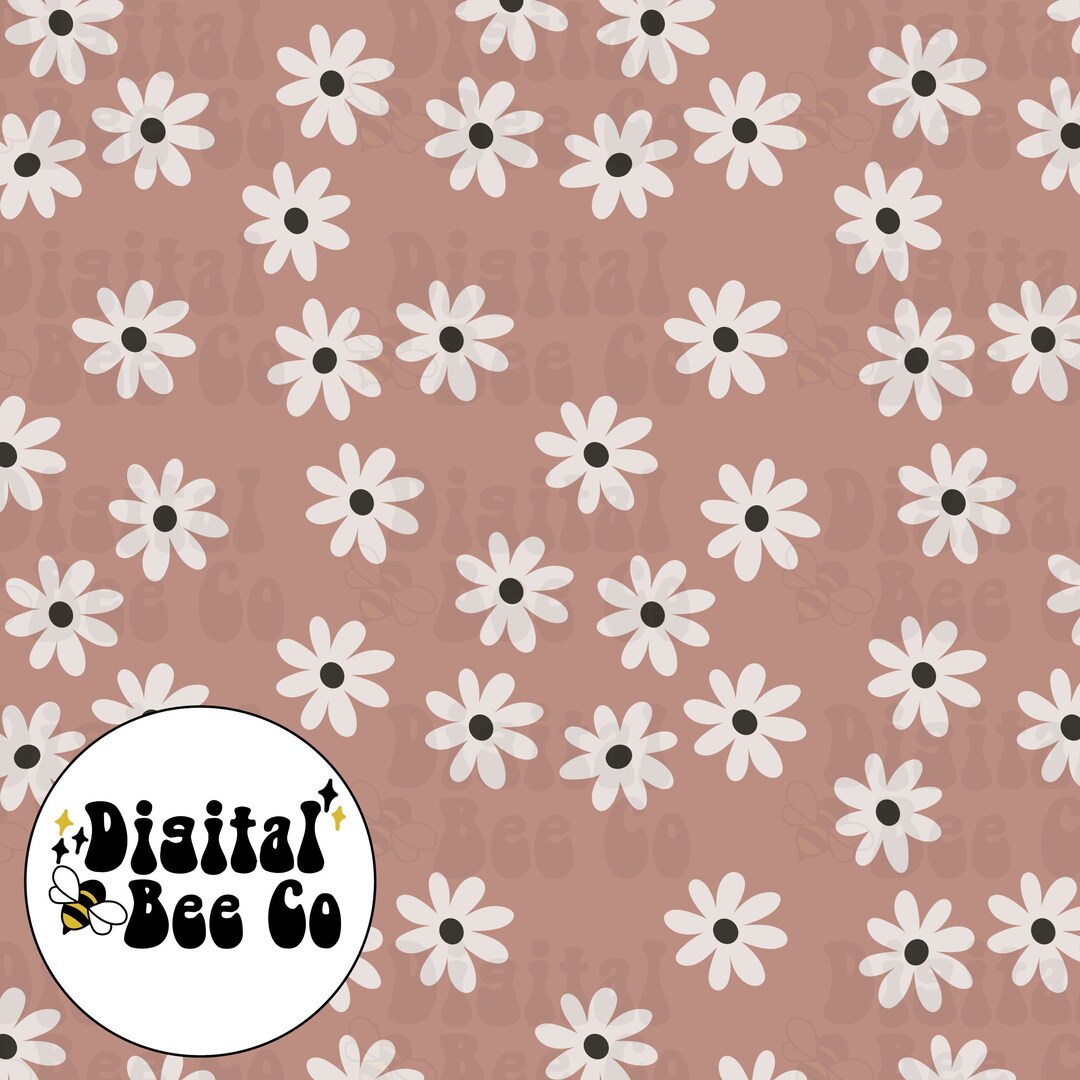 Daisy Floral Seamless Pattern, Fall Floral Seamless Design, Hand Drawn ...