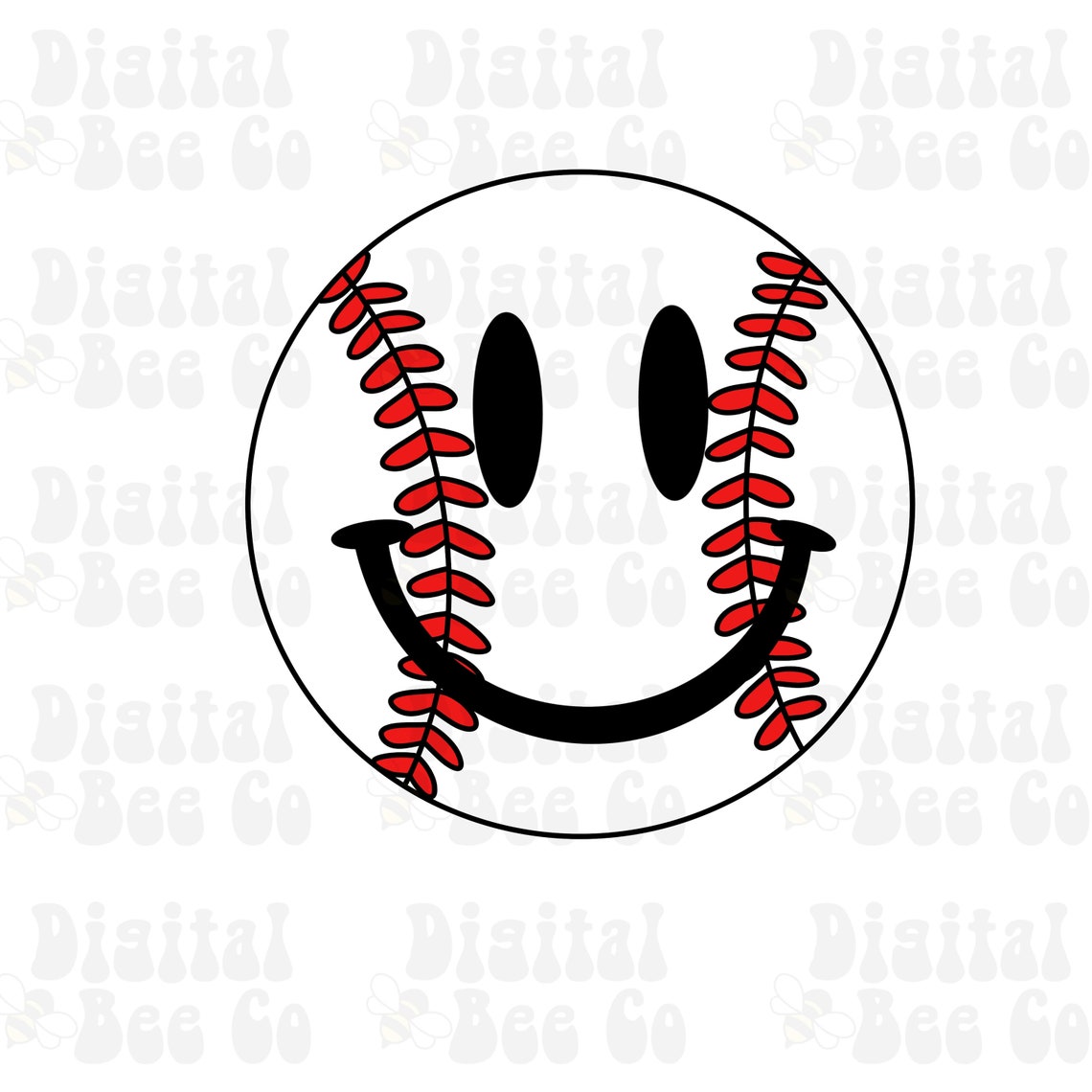 Baseball Smiley Face Smiley Face Baseball PNG Sublimation - Etsy