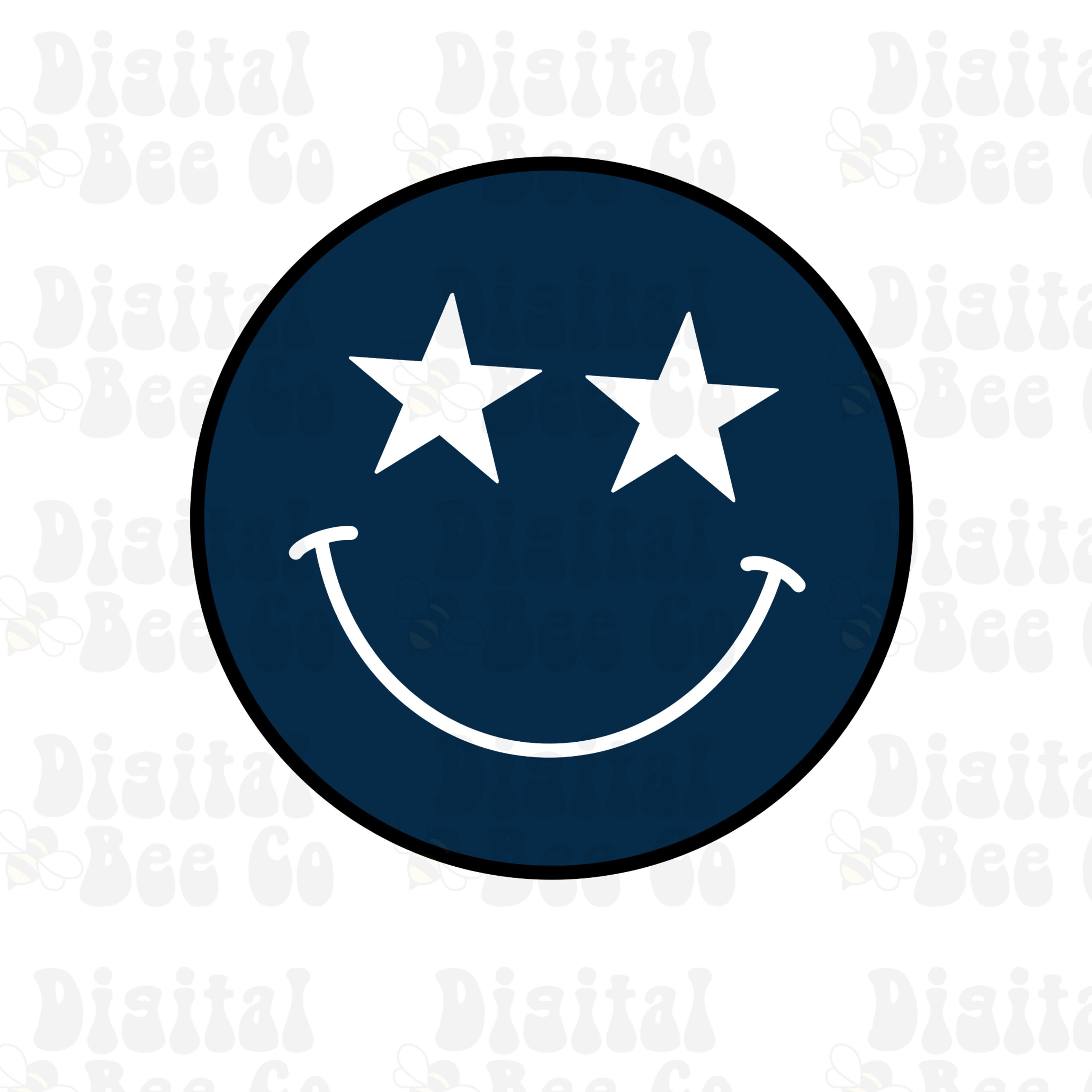 Blue Happy Face Icon