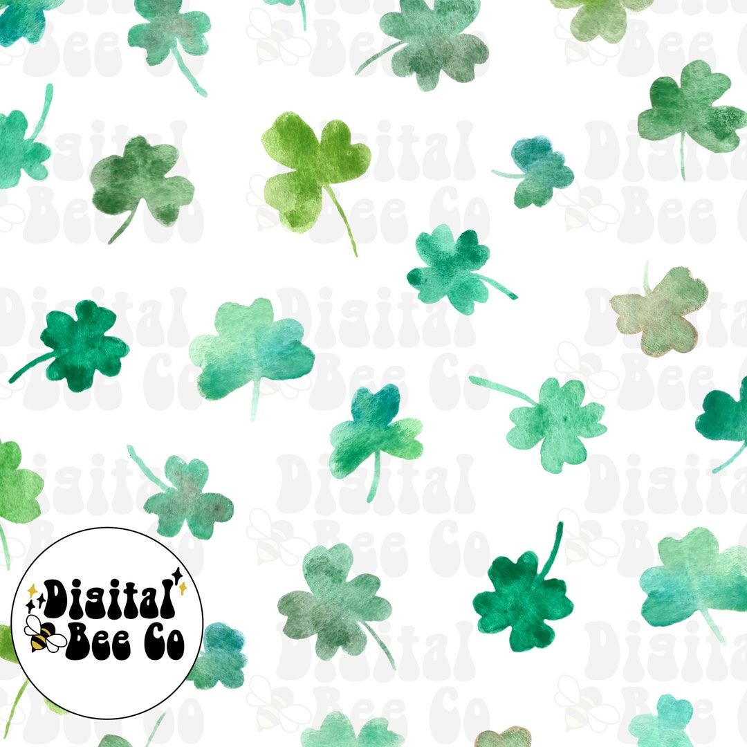 Shamrock Seamless Pattern, Watercolor St Patricks Day Seamless Design ...