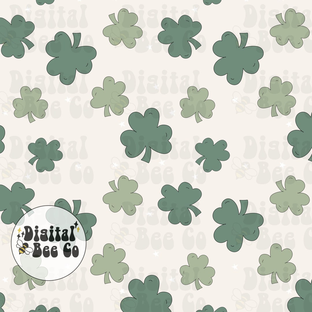 Clover Seamless Pattern, St Patricks Day Digital Paper, Shamrock ...