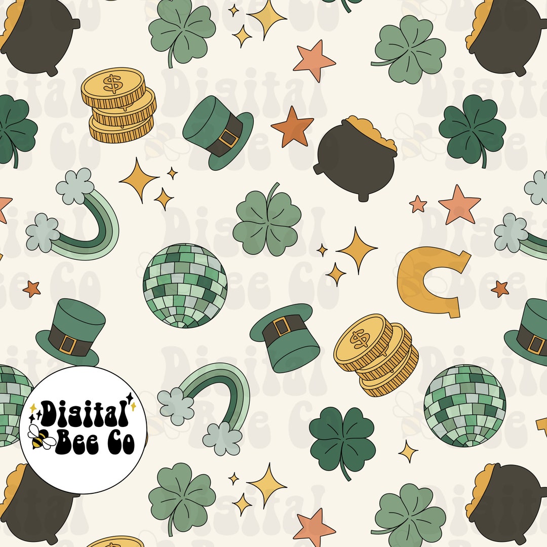 St Patricks Day Seamless Design, Retro St Patricks Day Digital Paper ...