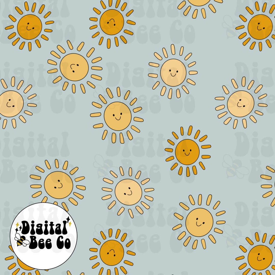 Smiley Sunshine Seamless File, Sunshine Summer Seamless Pattern, Happy ...