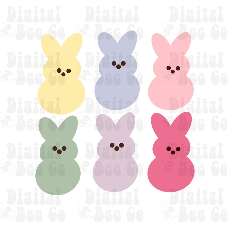 Easter Peeps PNG Clip Art Bunny Peeps PNG Clipart Digital - Etsy
