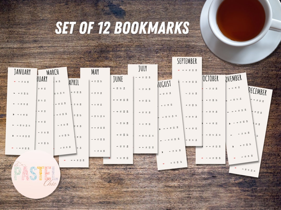 Printable 2023 Calendar Bookmark Set - Etsy