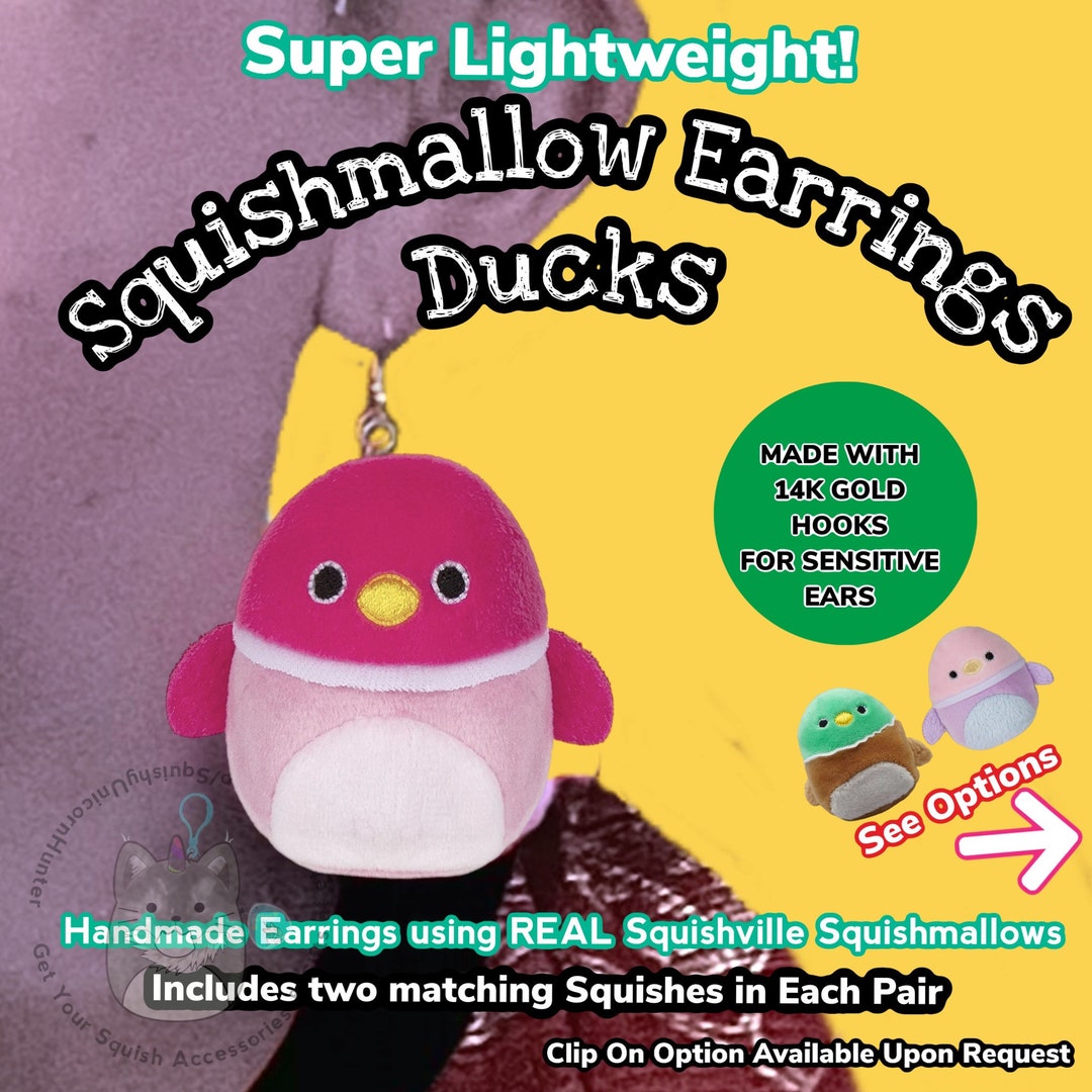 NEW Ducks! Squishmallow Earrings 2” Squishville Earrings Real ...