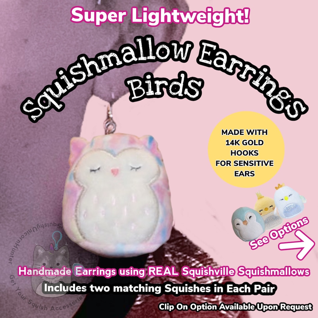 New Options! Birds! -bird Squishmallow Earrings 2” Squishville Earrings ...