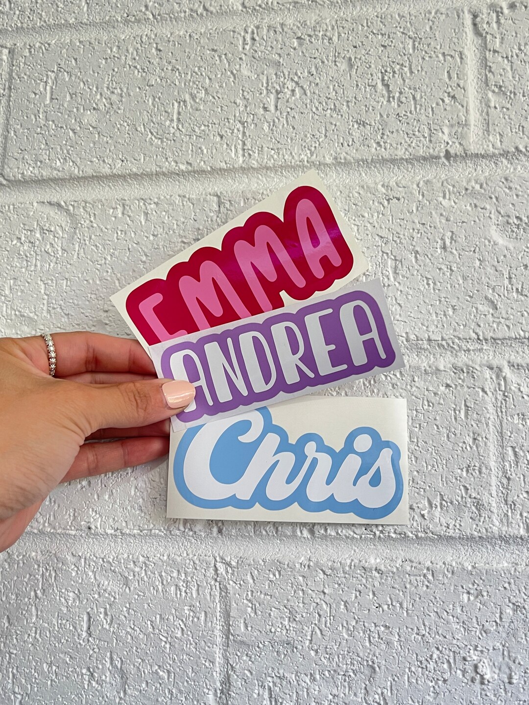 Custom Name Text Two Colours Vinyl Decal up to 20CM Wide Car Accessory ...