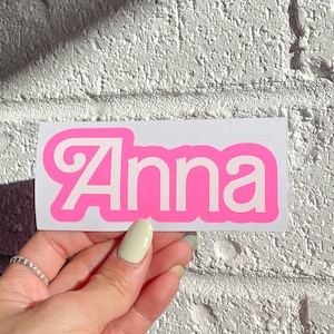 Custom Name Pink Theme Text | Vinyl Decal | up to 20CM Wide Custom Car ...