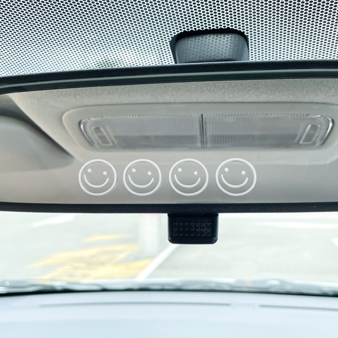 Happy Smile | Vinyl Sticker | Aesthetic Car Mirror Decal | Car ...