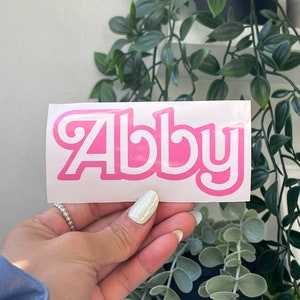 Custom Name Pink Theme Text | Vinyl Decal | up to 20CM Wide Custom Car ...