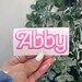 Custom Name Pink Theme Text | Vinyl Decal | up to 20CM Wide Custom Car ...