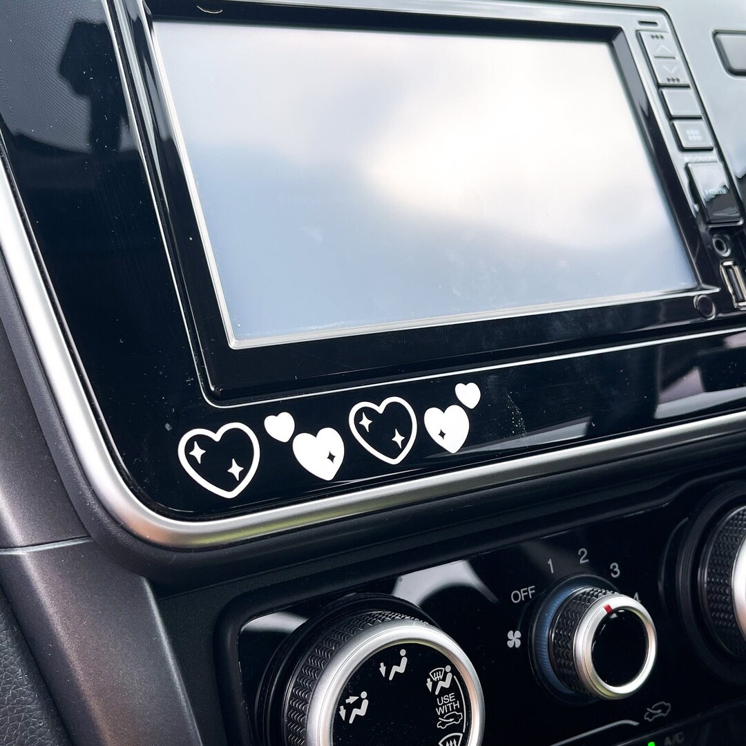 Sparkle Heart Kawaii Sticker | Aesthetic Car Mirror Decal | Car ...