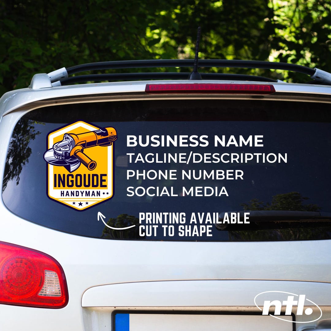 Custom Printed Color Logo + Service Text | Car Decal Business Decal ...