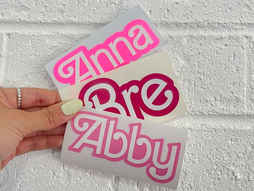 Custom Name Pink Theme Text | Vinyl Decal | up to 20CM Wide Custom Car ...