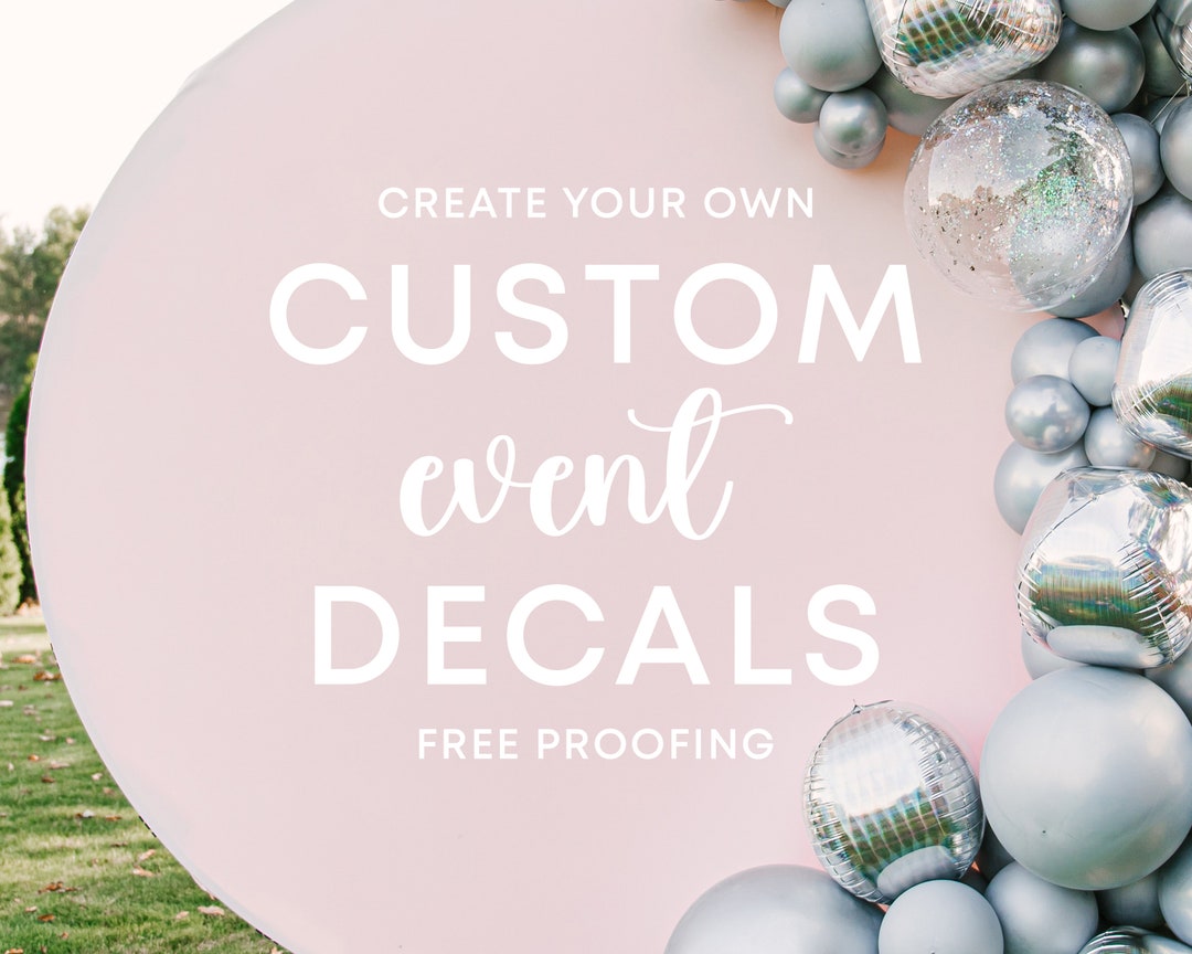 Custom Event Decal Sign Text Custom Wedding Decal Backdrop Name ...