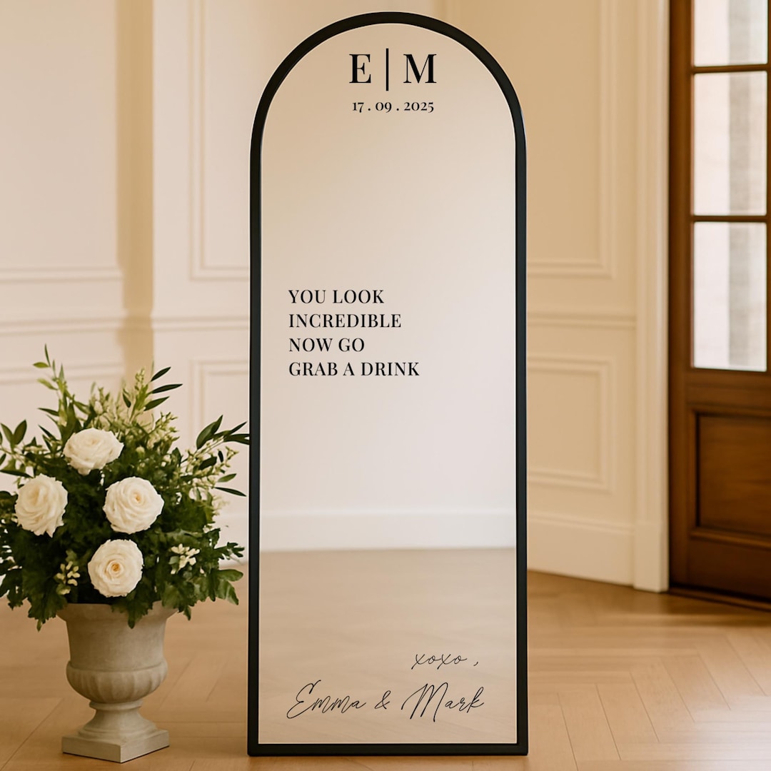 Custom Wedding Mirror Decal Welcome Sign Decal Sign Personalised Name ...