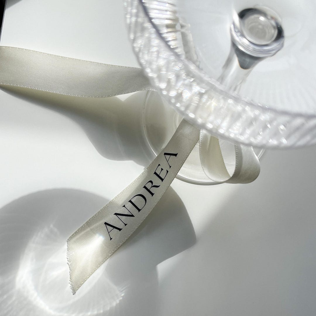 Luxury Personalised Ribbon Name Place Card for Weddings, Special Events ...