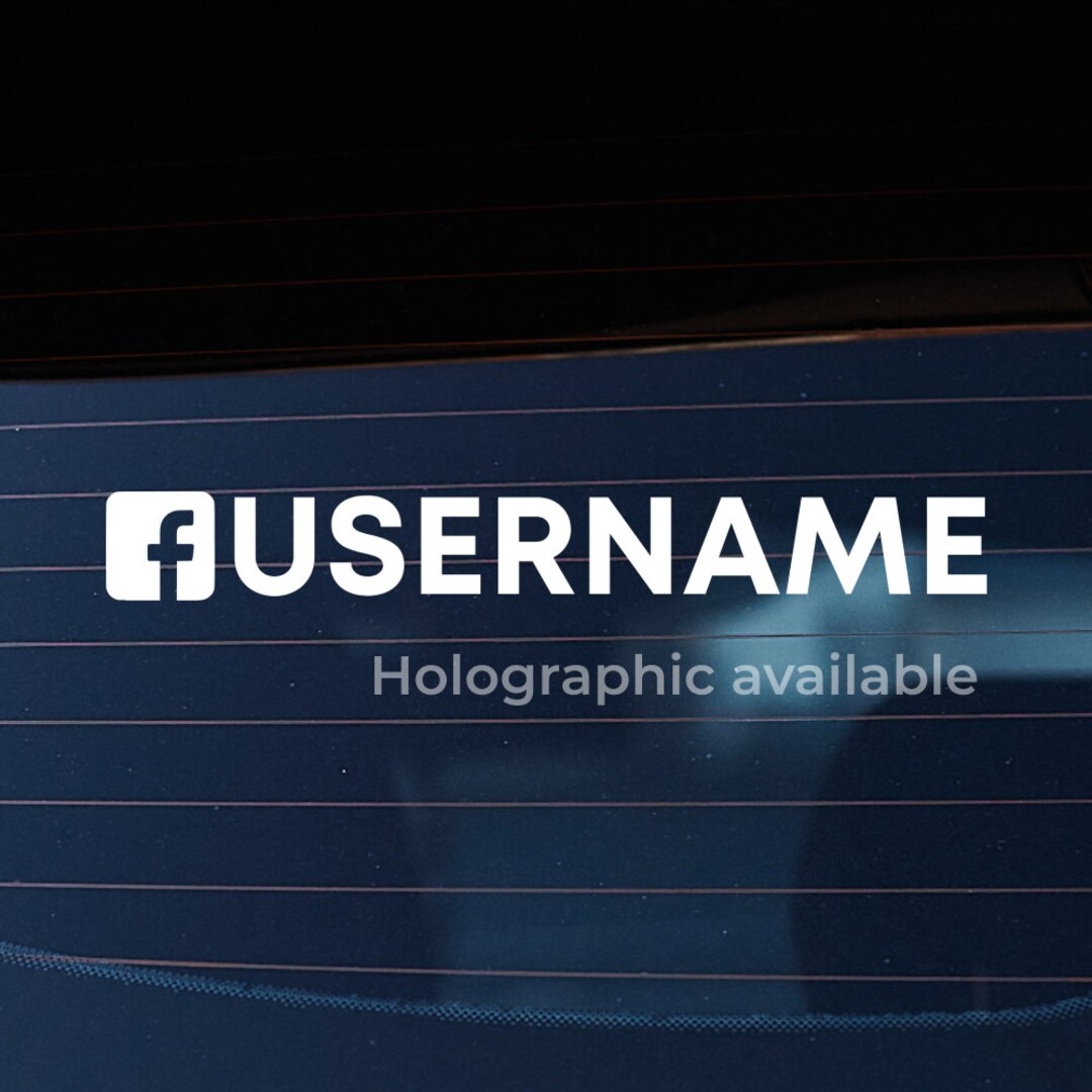Custom Facebook Handle Vinyl Decal Sticker Social Media Personalised ...