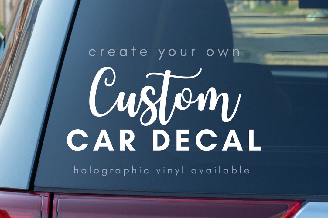 Personalised Car Vinyl Decal | up to 30CM Wide Custom Car Accessory ...