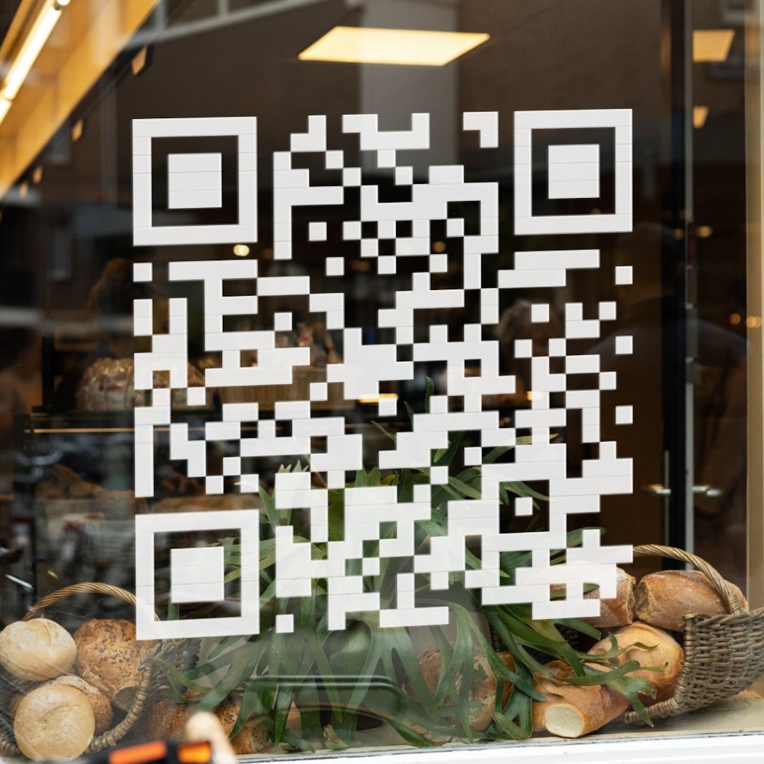 Custom QR Code Sticker Vinyl Decal Personalised Shop Business ...