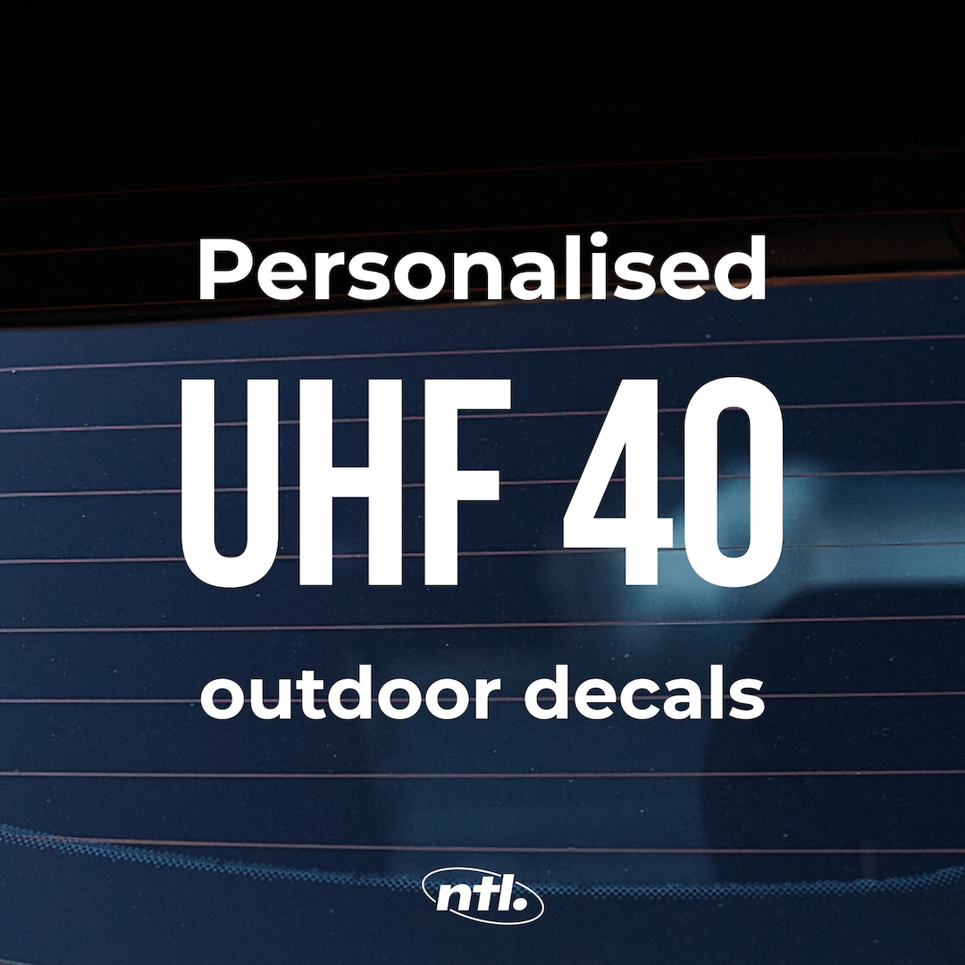 Personalised UHF Outdoor Decal | up to 30CM Wide Custom Car Accessory ...