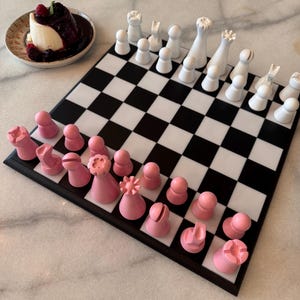 Chess Set Pink | Lighthouse Model | Minimalist Handmade Modern Design ...
