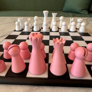 Chess Set Pink | Lighthouse Model | Minimalist Handmade Modern Design ...