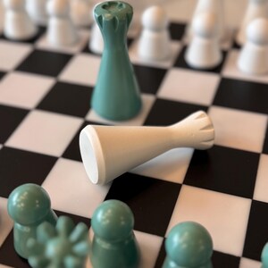 Chess Set Green | Lighthouse Model | Minimalist Handmade Modern Design ...