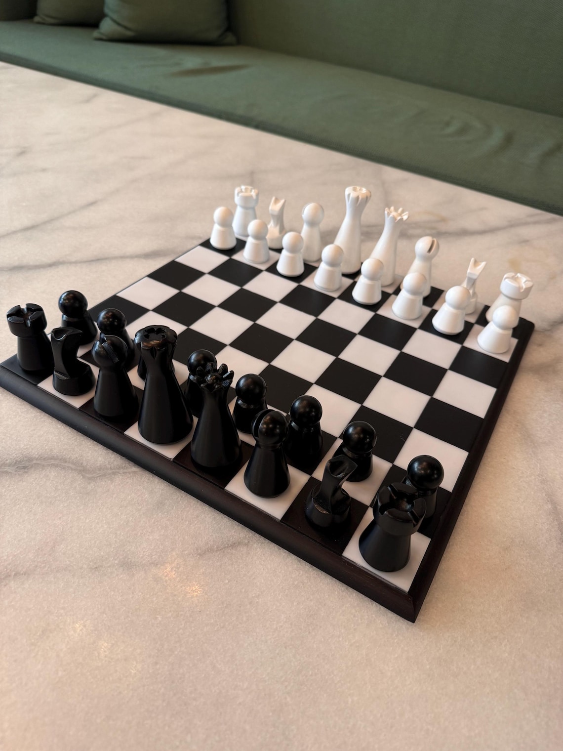 Handmade Modern Chess Set: Weighted Pieces, Lighthouse Design - Etsy