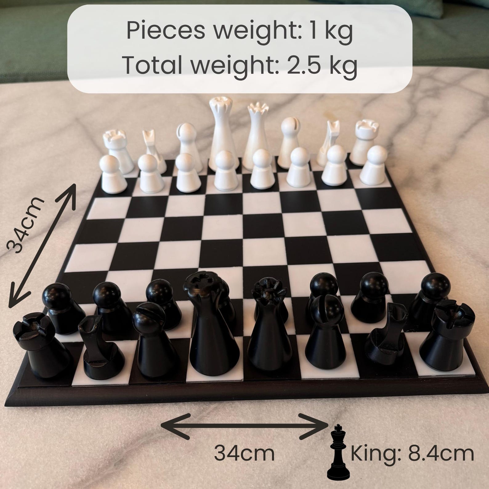 Chess Set Handmade Modern: Weighted Pieces, Lighthouse Design - Etsy